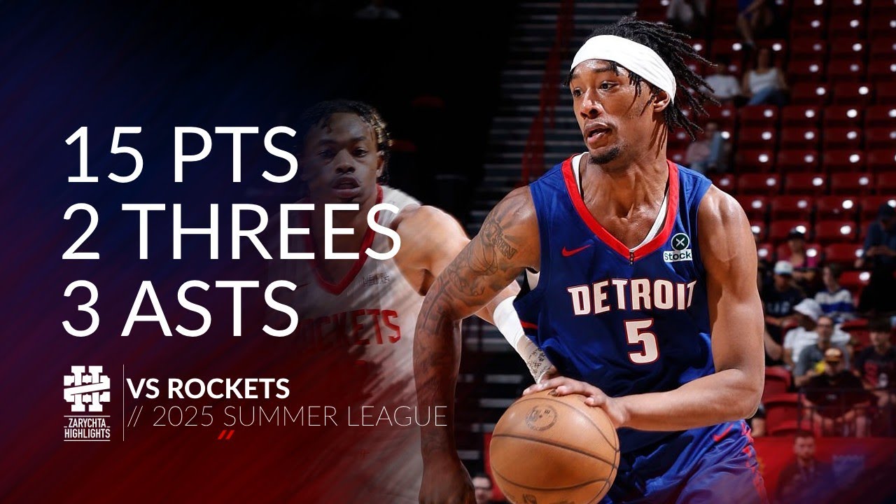 Ron Holland 15 pts 2 threes 3 asts vs Rockets 2025 Summer League - YouTube