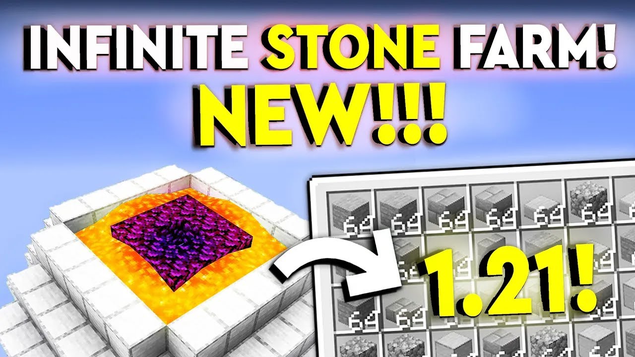 BEST 1.21 INFINITE STONE FARM 2000 In 60 Seconds! Minecraft Tutorial ...