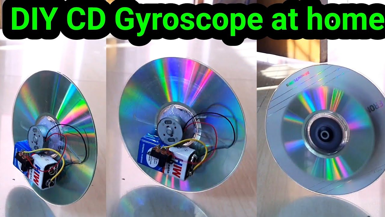 How to make CD Gyroscope at home || Best physics ideas || CD Gyroscope ...