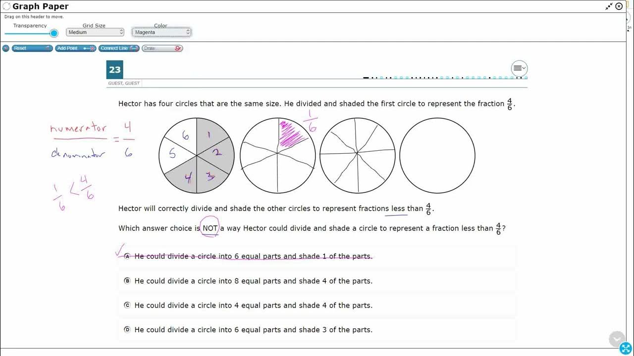 3rd Grade STAAR Practice Comparing Fractions (3.3H - #12) - YouTube