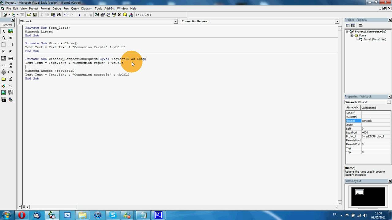 Utilisation Winsock VisualBasic6 - YouTube