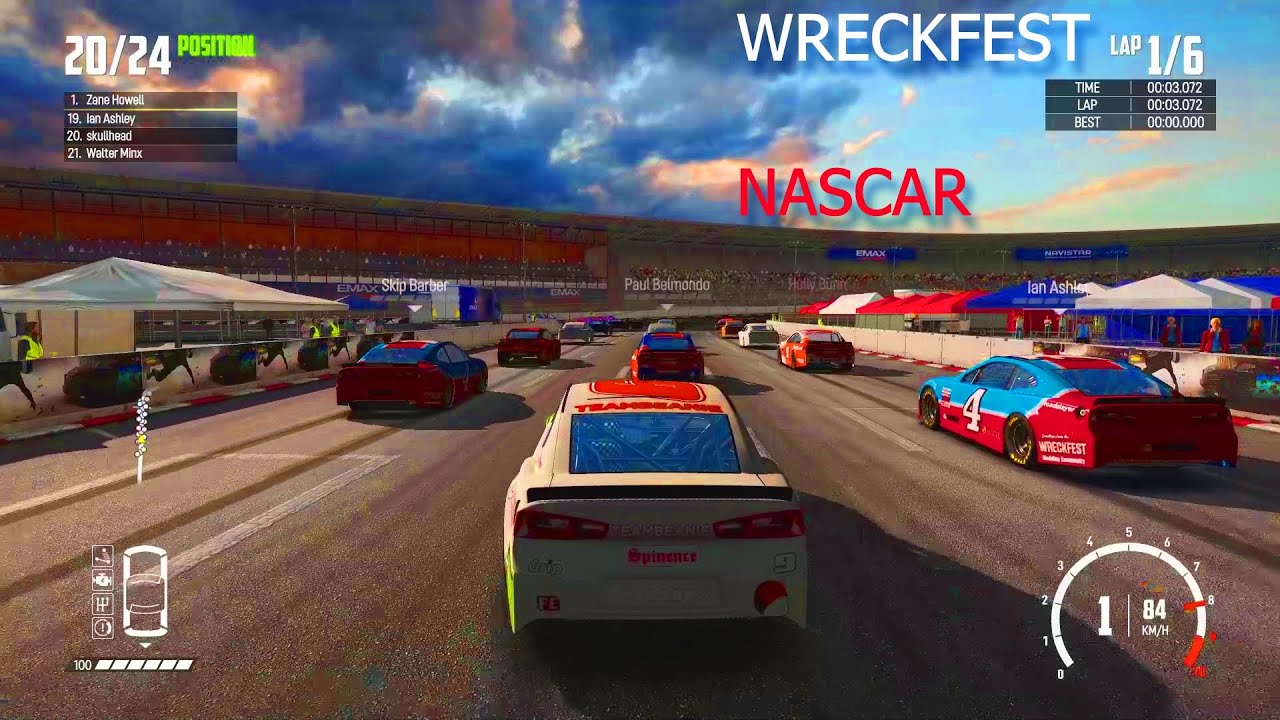 wreckfest gameplay figure 8 race (NASCAR LEGENDS MOD) - YouTube