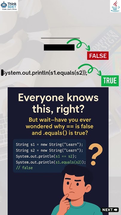 == vs .equals() in Java: Content vs Reference Comparison - YouTube