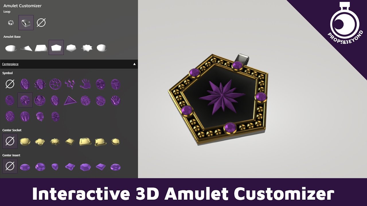 Puzzles and Props - Interactive 3D Amulet Customizer - YouTube