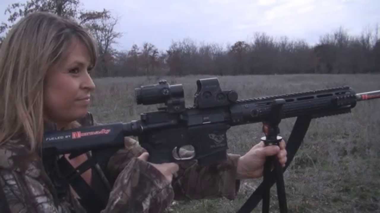 Lady Hog Hunter Michelle Guess A Kill and A Miss on 2 Called boars ...