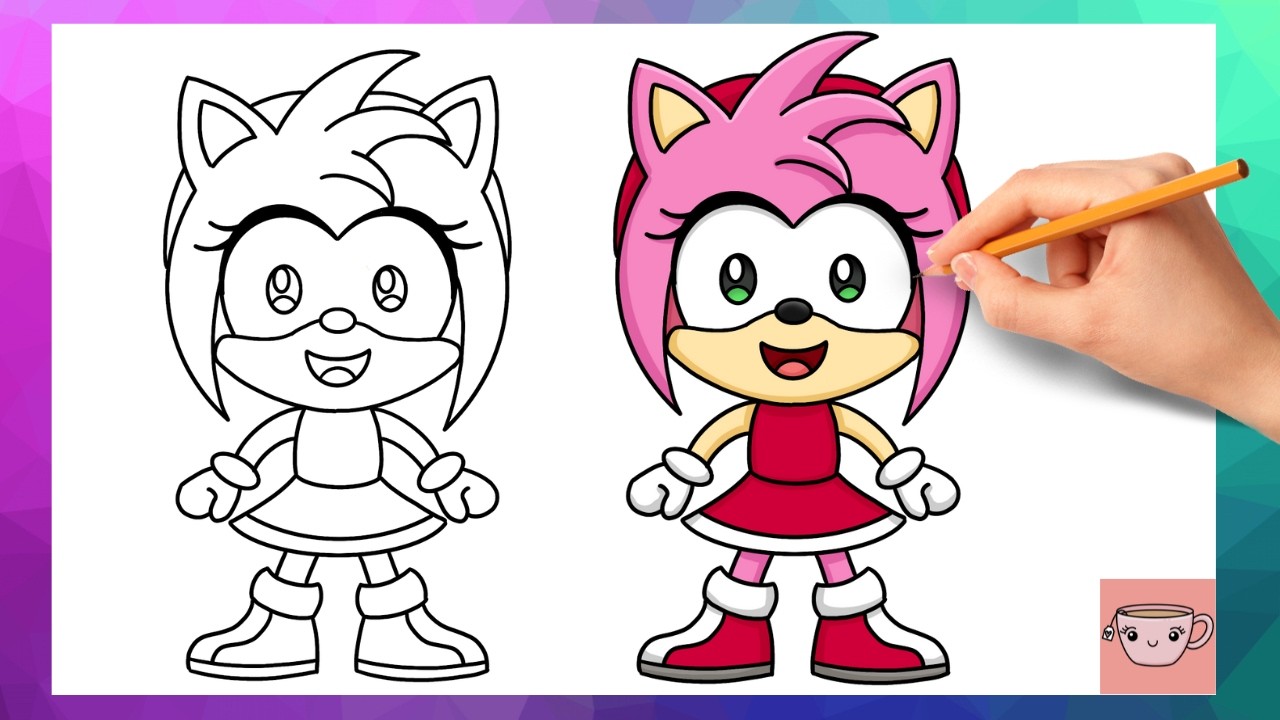 How To Draw Amy Rose from Sonic | Easy Drawing Tutorial - YouTube