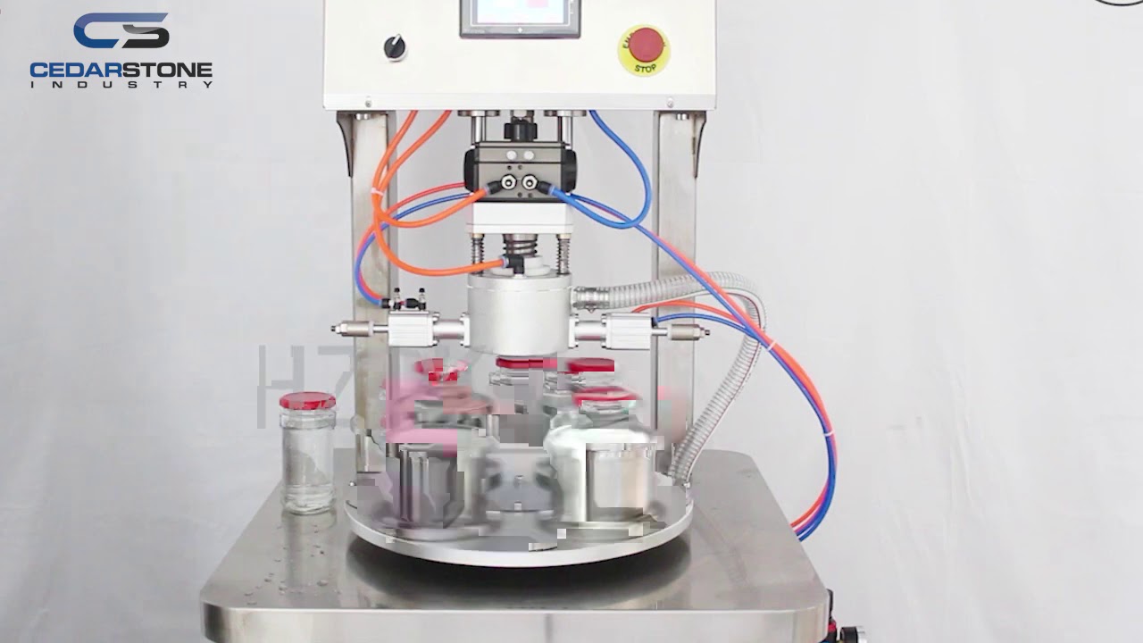 Automatic Jar Can Vacuum Capping Machine - YouTube
