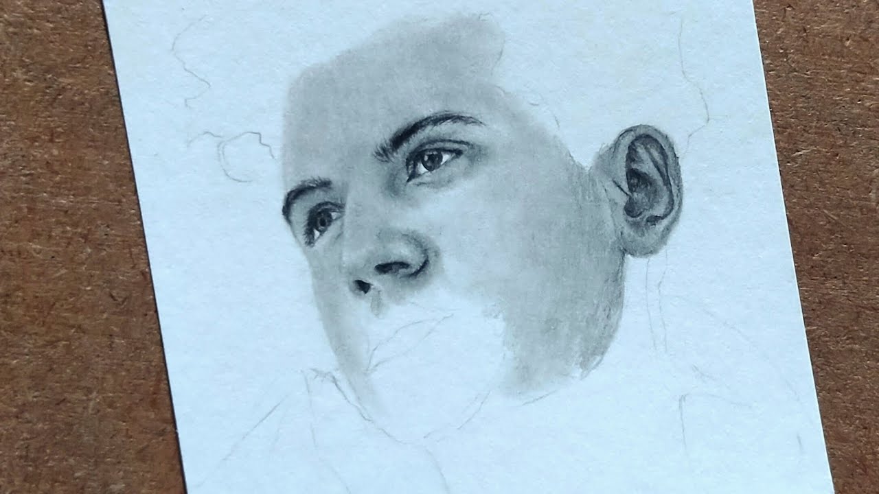 Drawing Eyes Nose & Ear with Graphite Pencils - YouTube