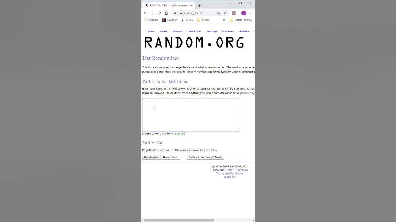 RANDOM ORG List Randomizer Google Chrome 2020 04 06 17 52 27 - YouTube