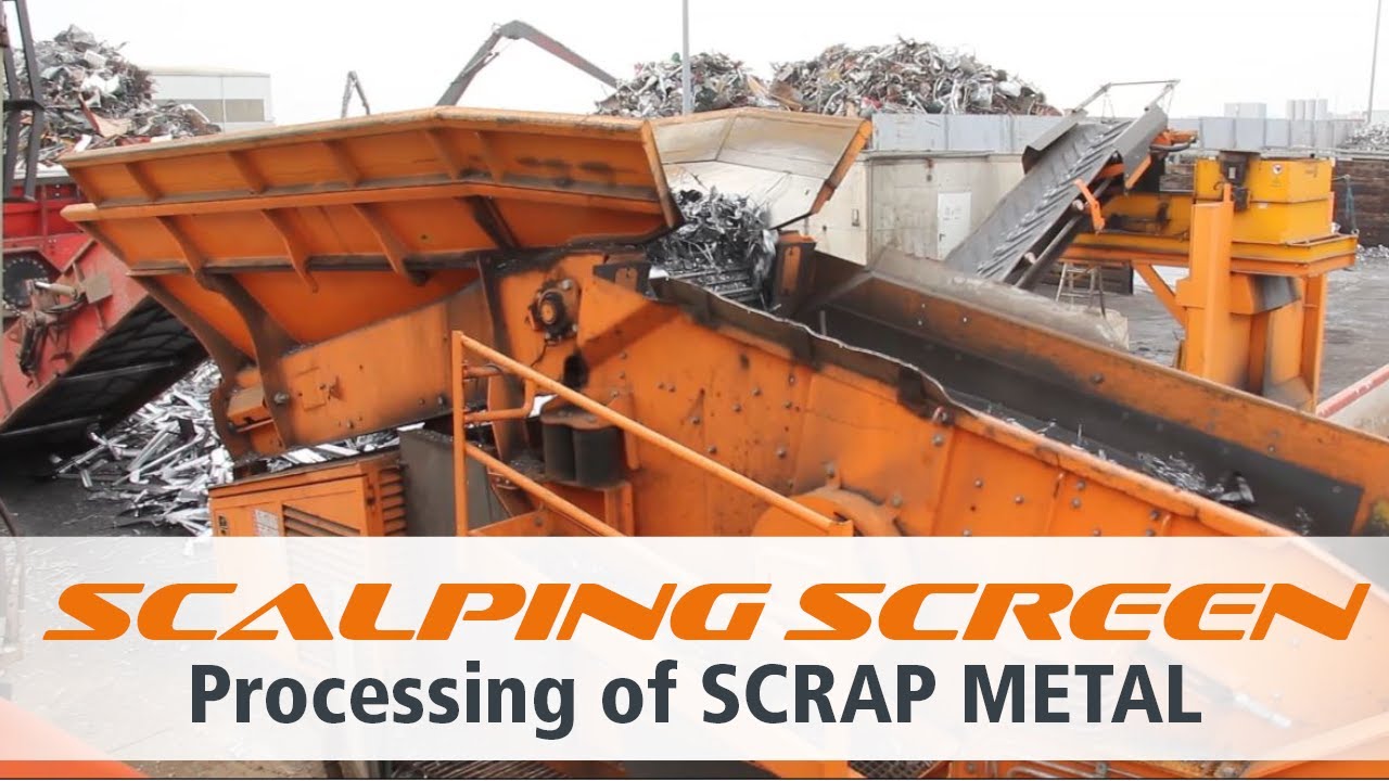 Mobile Processing of Scrap Metal with a Rockster Scalping Screen - YouTube