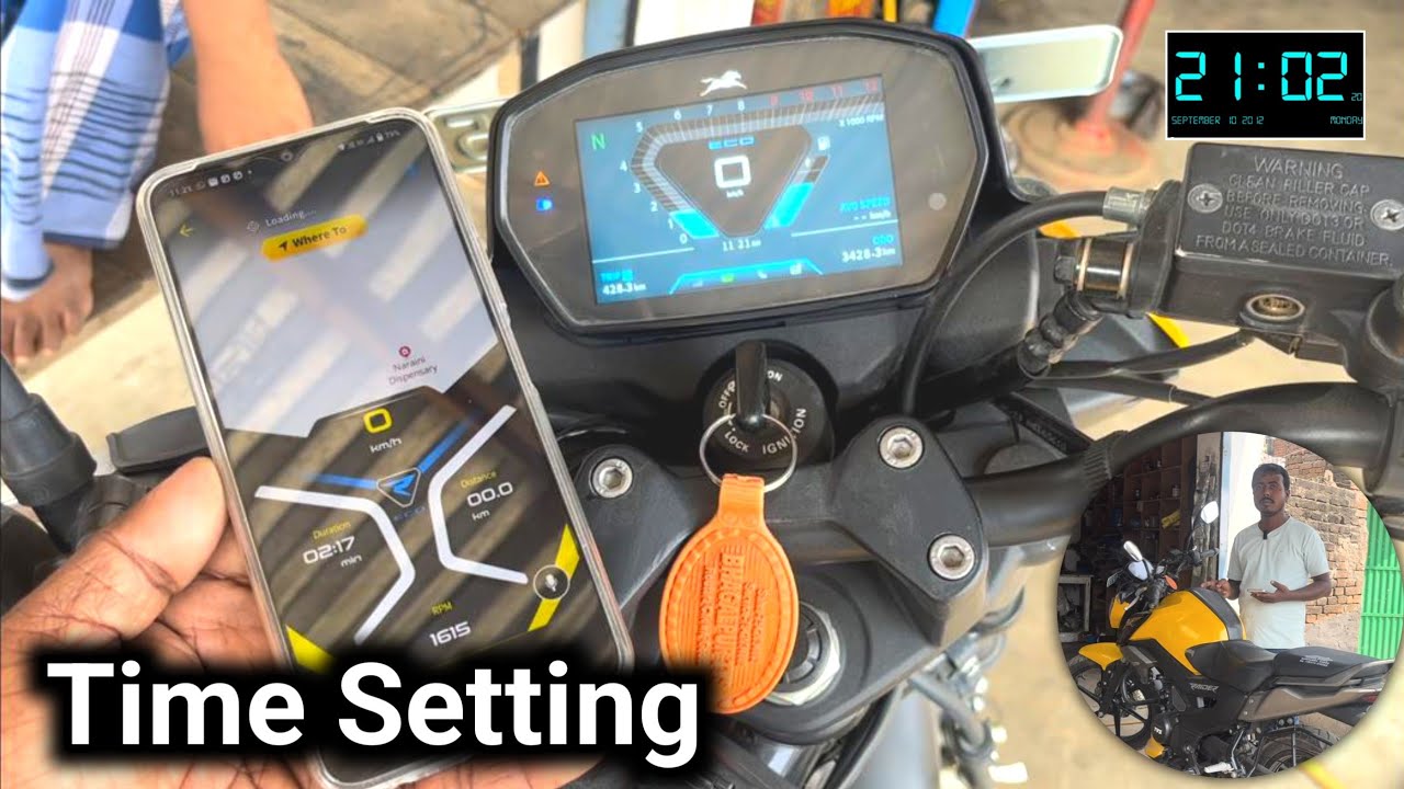 TVS Rider E 20 Watch | Time Setting | And Blootooth Mobile Connect ...