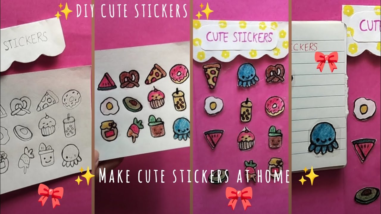 How to make stickers☁️ ️using items you have at home | step by step ...