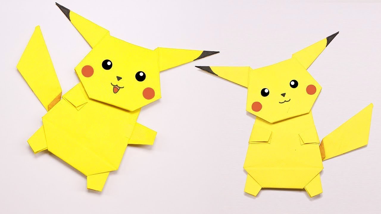 Pokemon origami - Easy origami pikachu | Paper Crafts ideas - YouTube