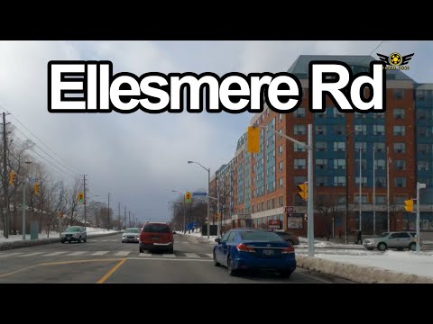 Ellesmere Road West drive - Scarborough Ontario Canada Feb 2021 (4K)