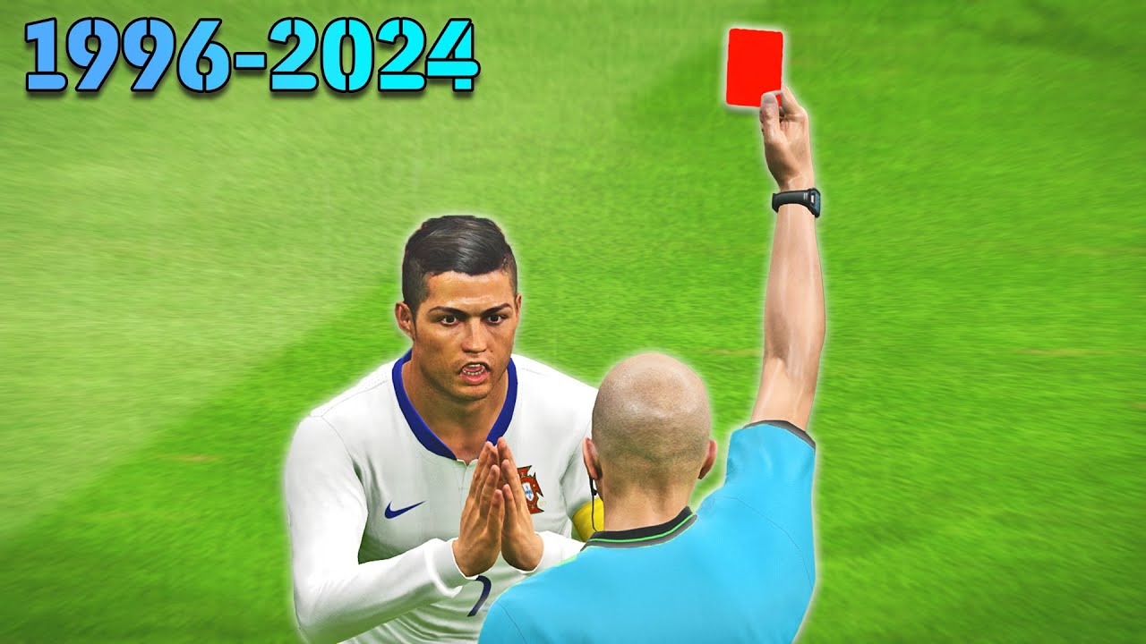 Red Card from PES 1996 to 2024 - YouTube