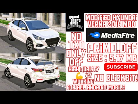 Modified Hyundai Verna 2018 Mod For Gta San Android/Pc || Dff Only ...