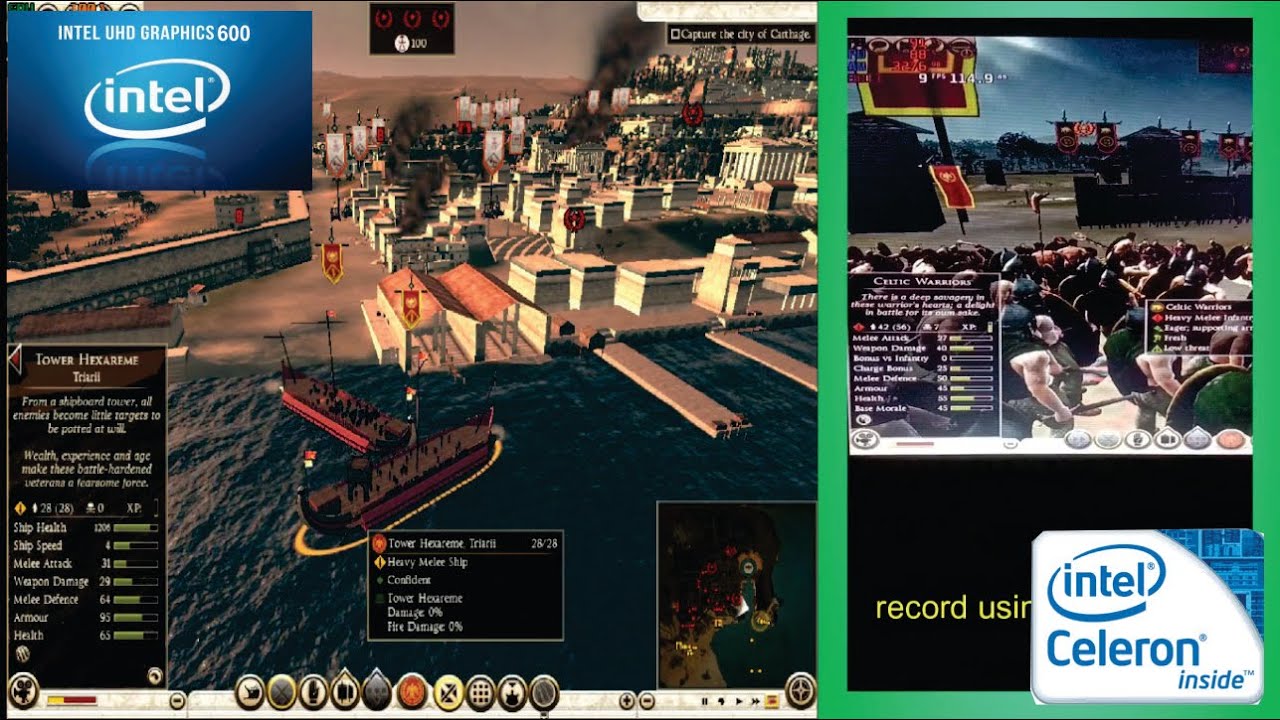 Total War Rome II on intel uhd 600 | intel celeron | VRAM 128mb ...