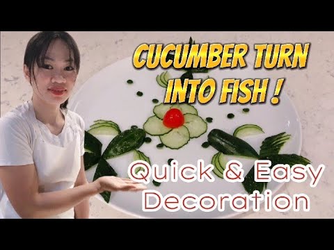 Cucumber turn into a fish | amazing vegetable cutting & design | quick ...