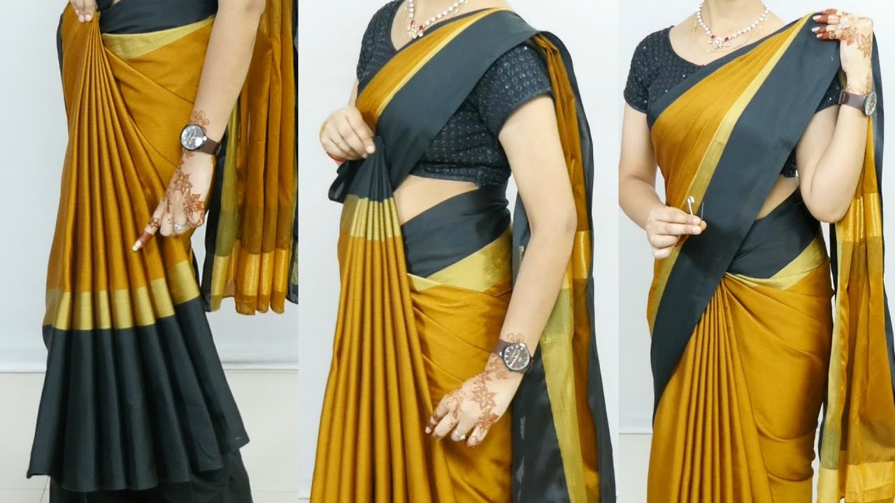 Perfect pleats saree draping for beginners step by step | How to wear ...