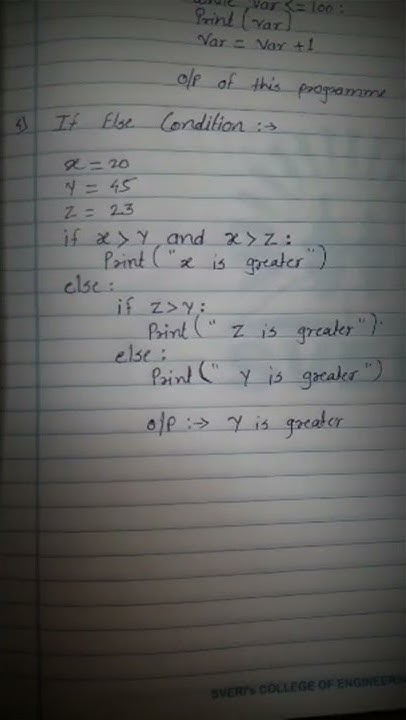 If Else & Elif Conditionals In Python | Python Tutorials For Absolute Beginners In Hindi #shorts ...