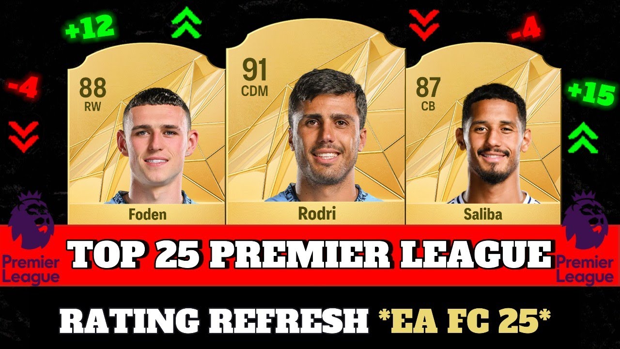 FIFA 25 | TOP 25 OFFICIAL BEST PREMIER LEAGUE PLAYER RATINGS (EA FC 25 ...