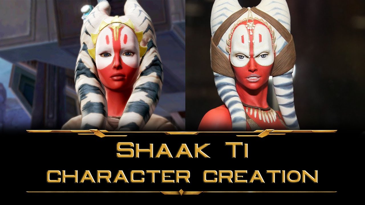 SWTOR: Replicating Shaak Ti in Togruta character creator - YouTube