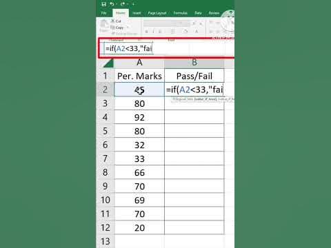 Excel tips and tricks.how to find pass and fail #exceltips#exceltips #exceltutorial #excel - YouTube