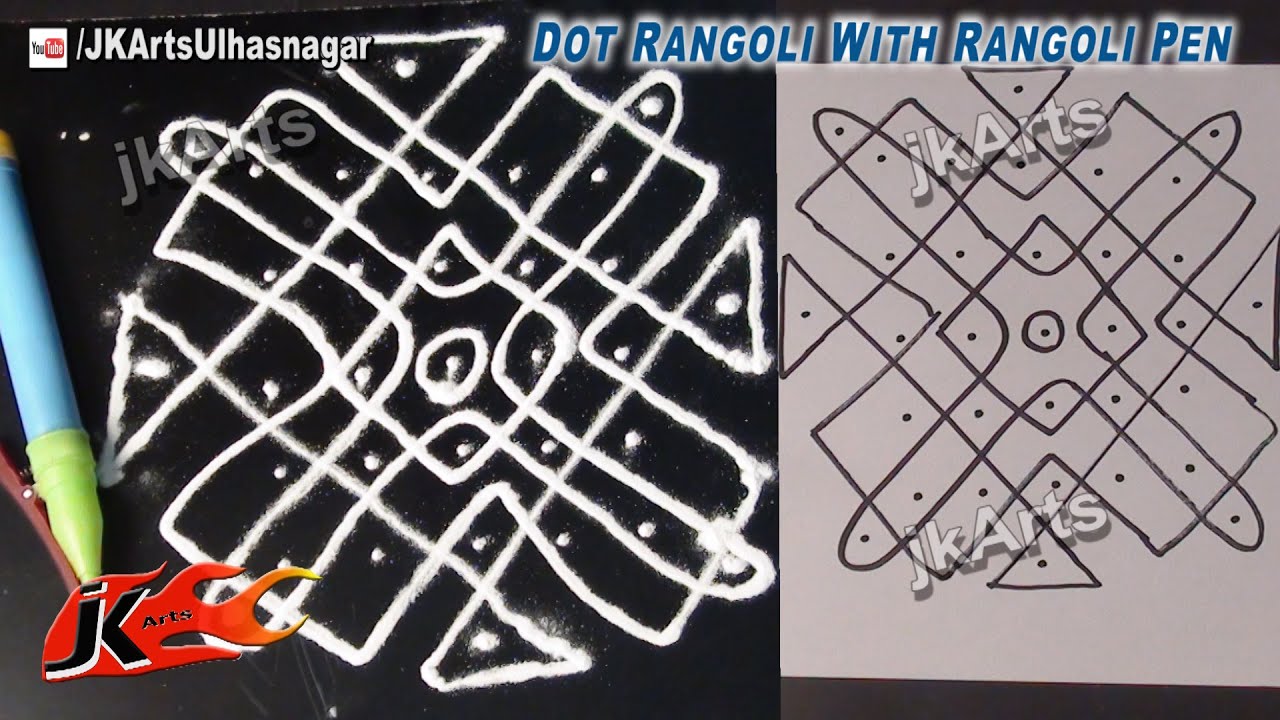 Basic Dot Rangoli Design With Rangoli Pen for beginners | JK Arts 540 ...