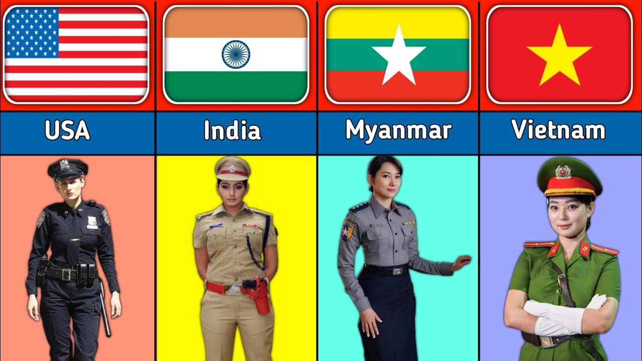 Female Police Uniform From Different Countries - YouTube