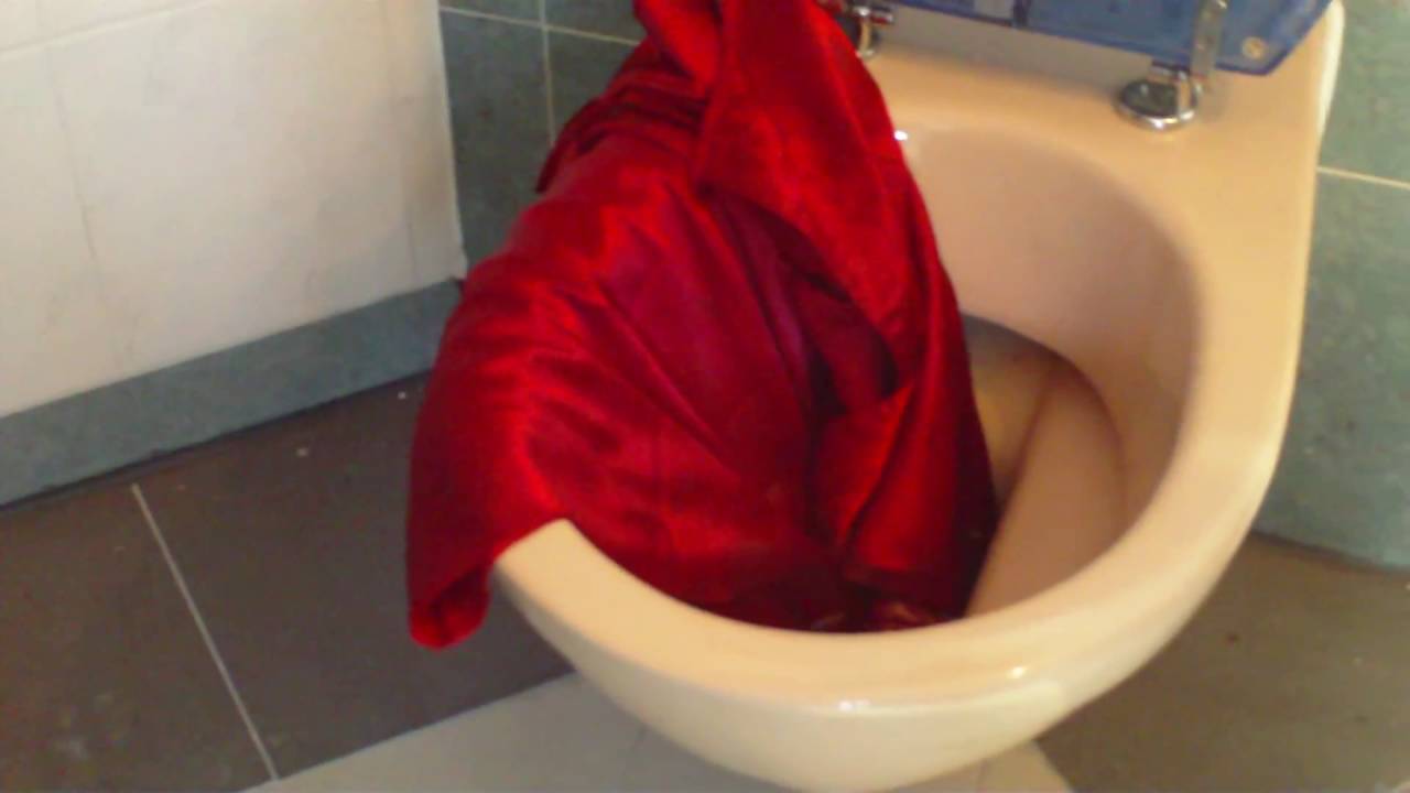 Sexy Red Satin Nightie Flush Away In The Toilet. - YouTube