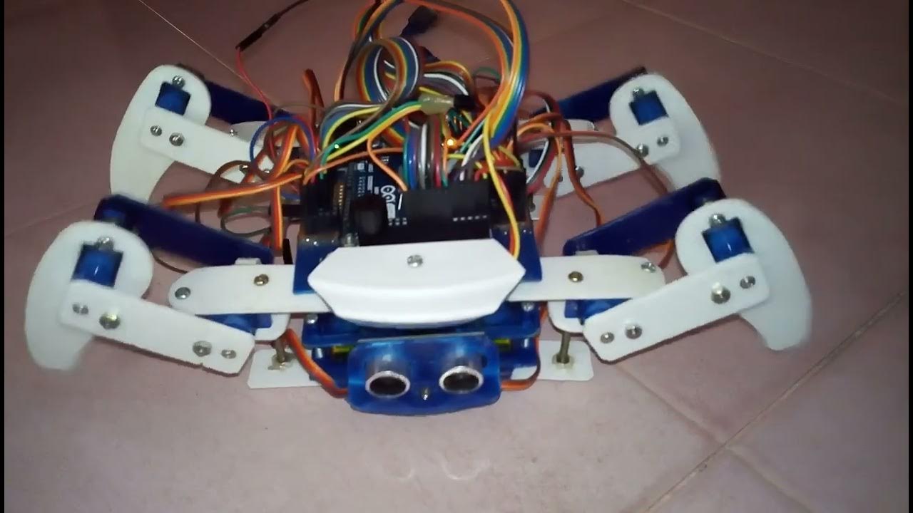 Smart 3 DOF Quadruped Walking Spider Robot, Obstacle avoiding + IR + Bluetooth - YouTube