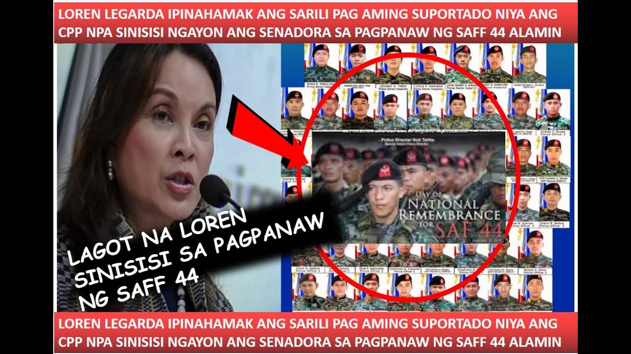 SEN LOREN LEGARDA NASISISI NGAYON SA PAGPANAW NG SAFF 44 MATAPOS ...