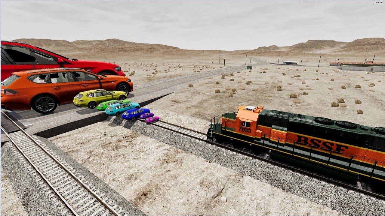 Big and Small Resized Rainbow Cars vs Unstoppable Trains in desert🏀⚽ ...