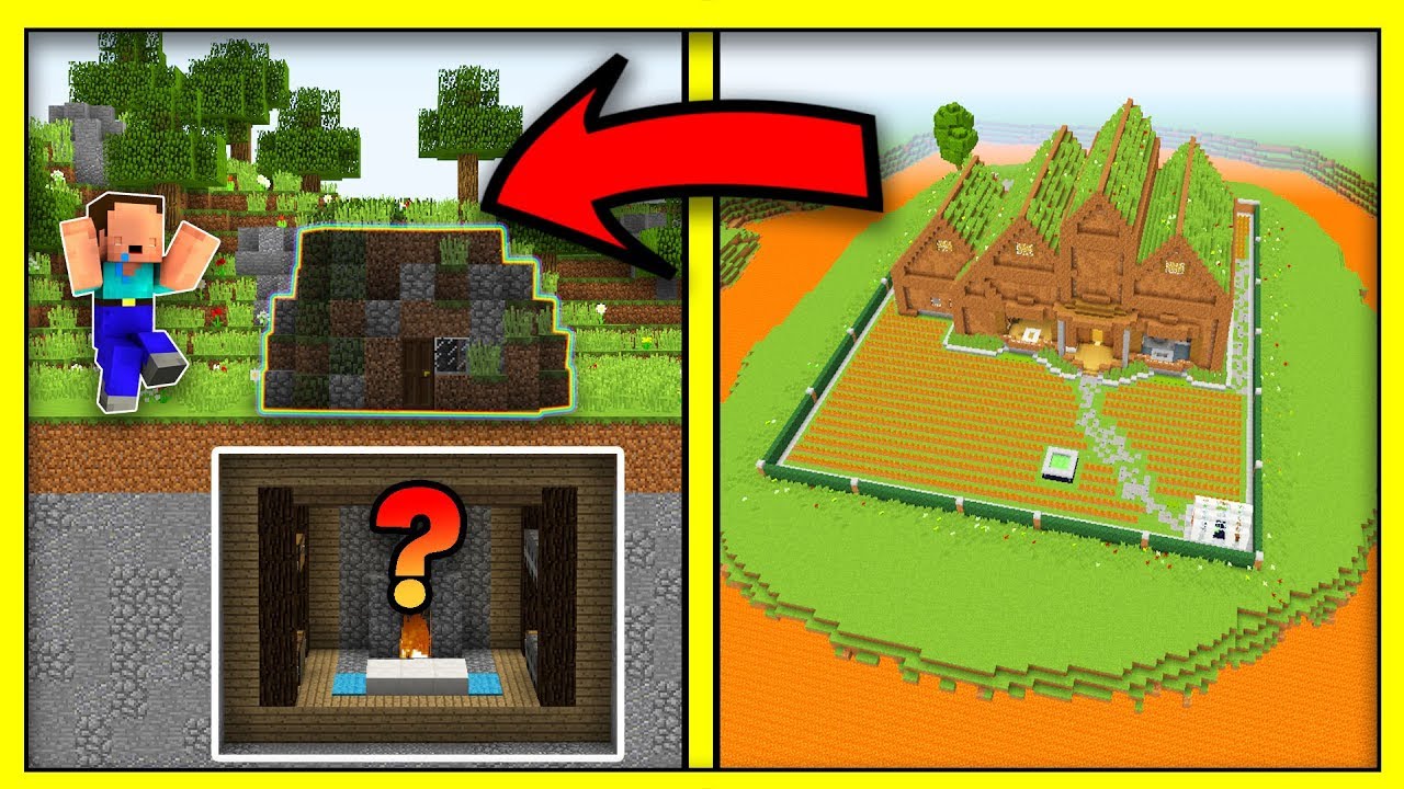 BÍ MẬT BÊN TRONG CĂN NHÀ BIỆT THỰ BẰNG ĐẤT CỦA NOOB TRONG MINECRAFT ...