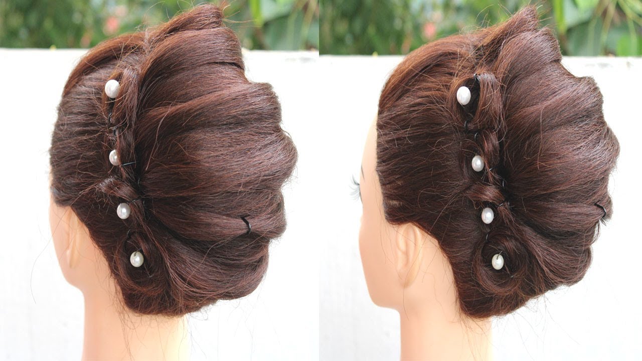 Easy French Bun Hairstyle For Gown || French Roll/French Twist ...