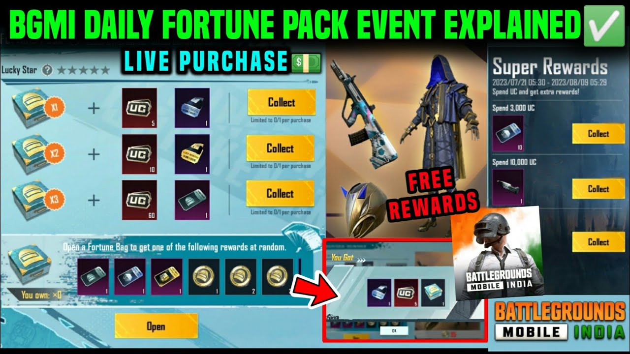 DAILY FORTUNE PACK BGMI EVENT EXPLAINED | HOW TO PURCHASE DAILY FORTUNE ...