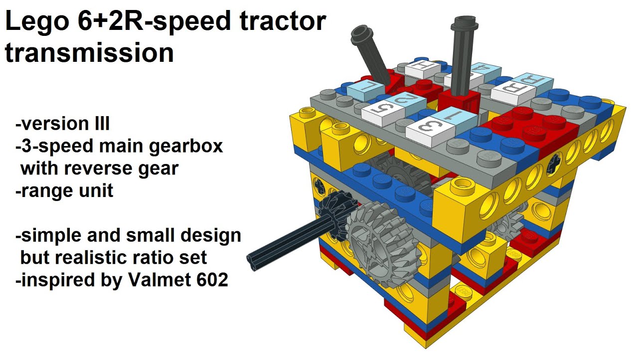Lego 6+2R-speed tractor transmission version III - YouTube