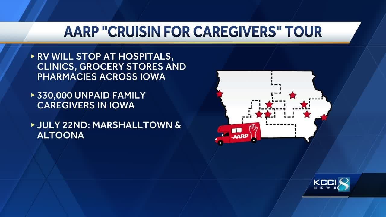 AARP begins "Cruisin for Caregivers" tour around Iowa - YouTube