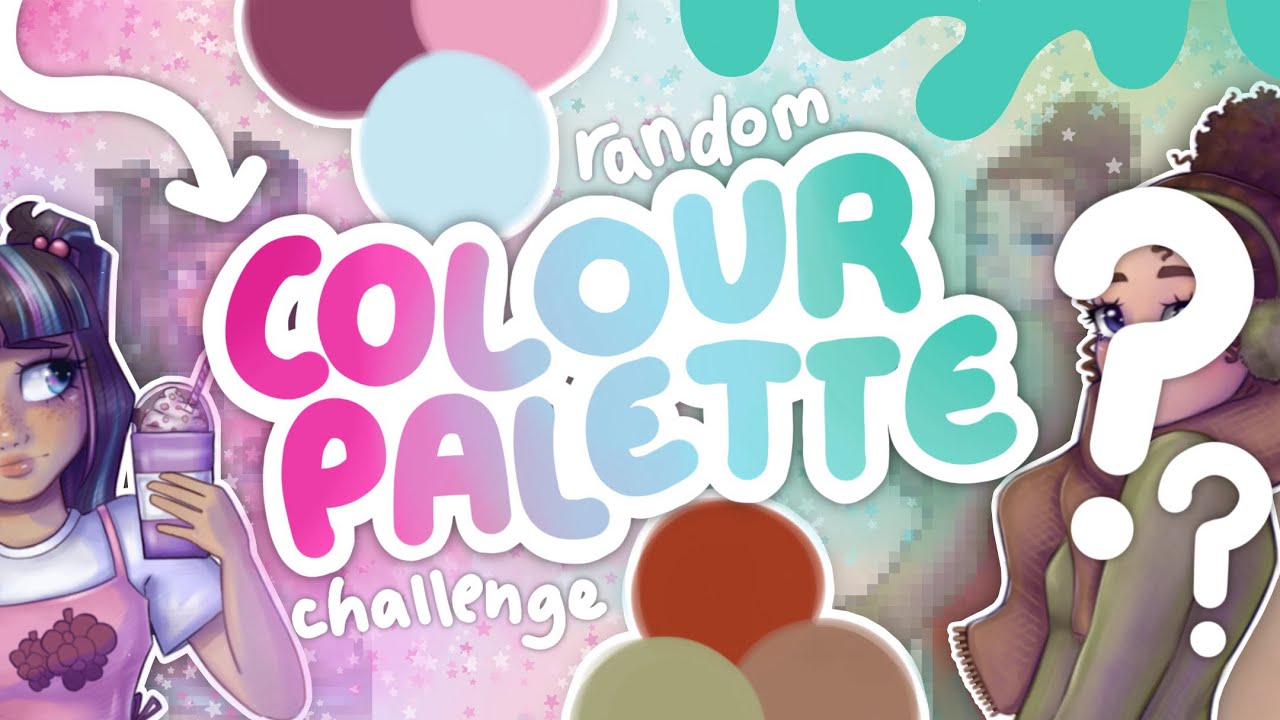 Drawing Girls Using A RANDOM COLOUR Palette - YouTube