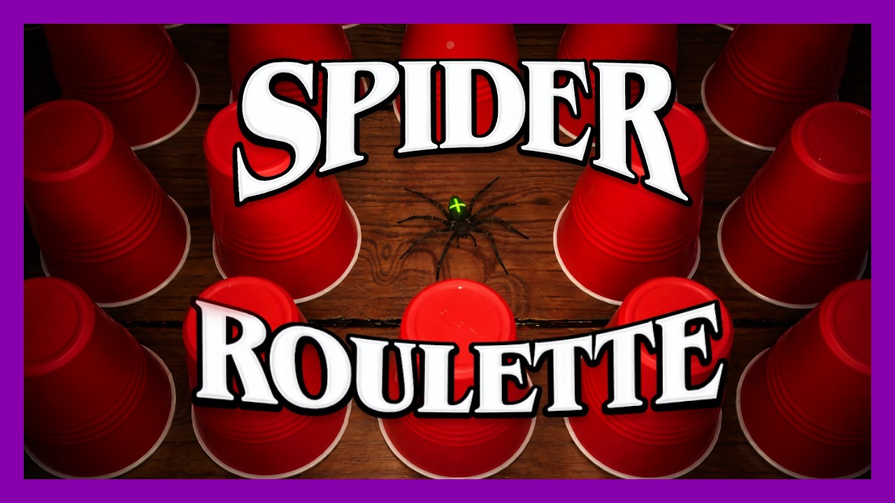 Spider Roulette- The "Scary" Cups and Spider Game - YouTube
