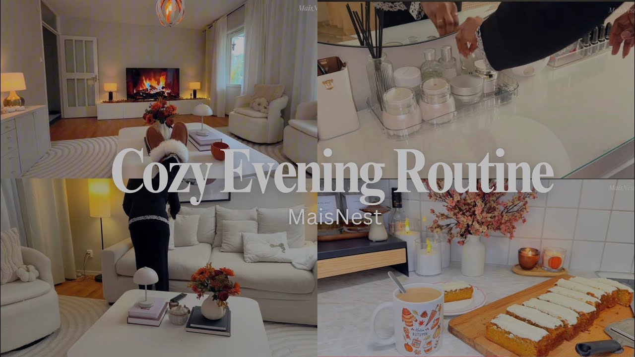 Cozy Evening Routine | Autumn Walk, Sunset, Dinner & Baking Carrot Cake ...