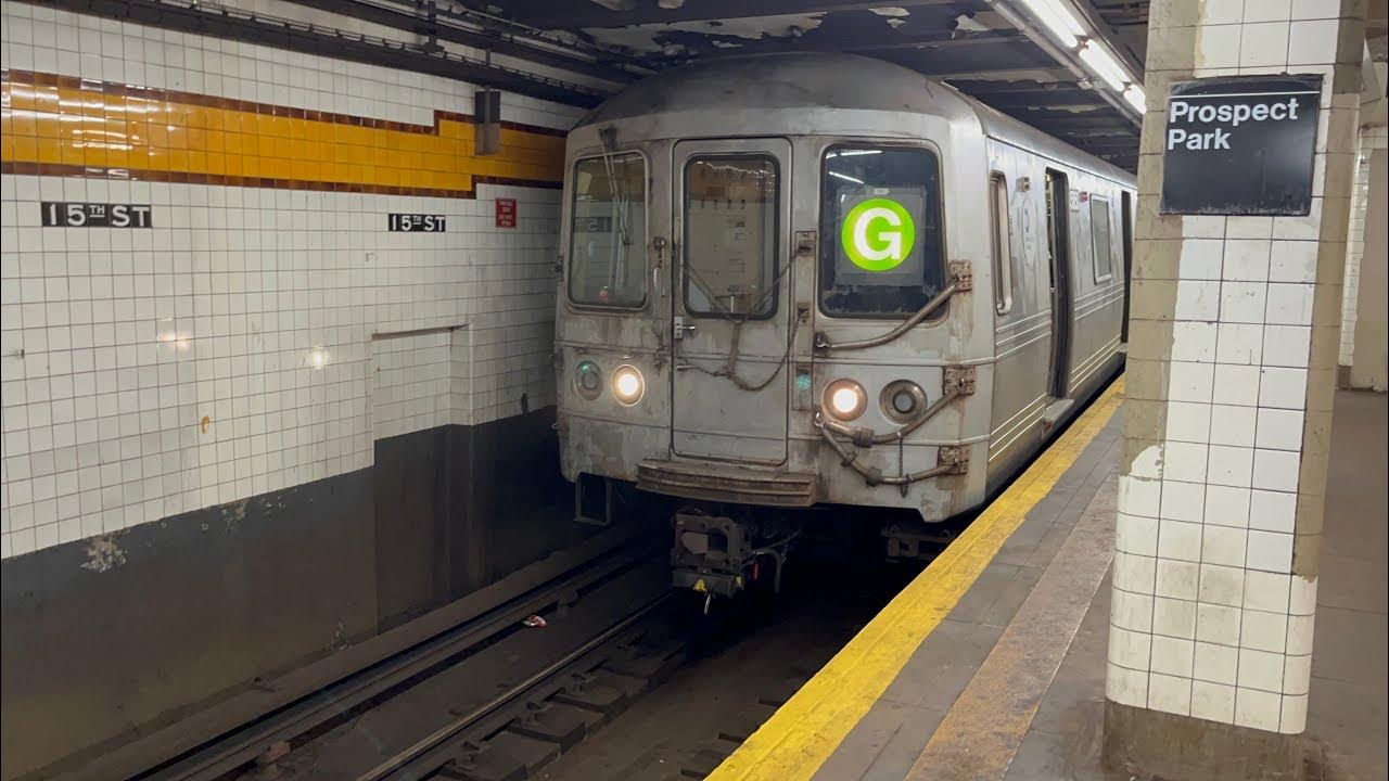 (F)(G) train action at 15th Street-Prospect Park (IND Culver Line - YouTube