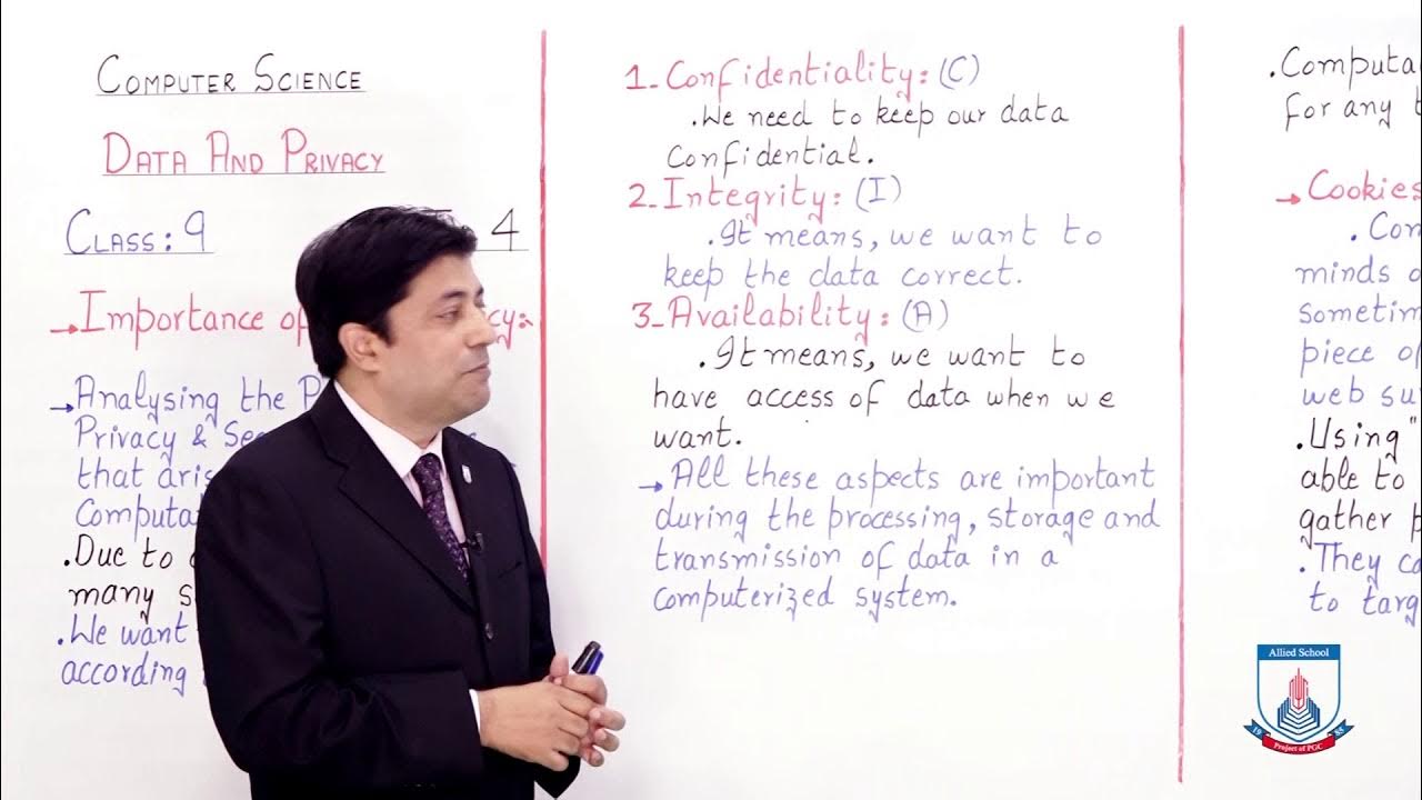 Class 9 - Computer Studies - Chapter 4 - Lecture 5 Important of Data Privacy - II - Allied ...