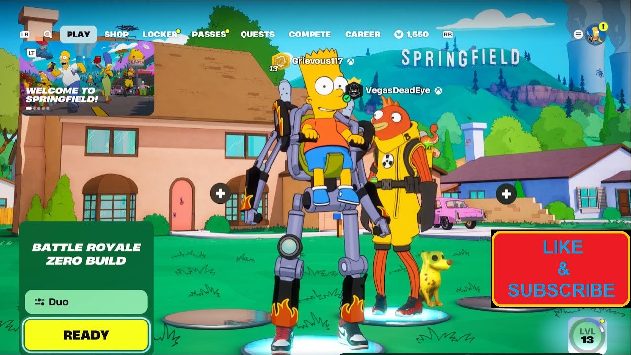 Fortnite: the Simpsons Battle Royale Gameplay on Xbox - Bart Simpson ...