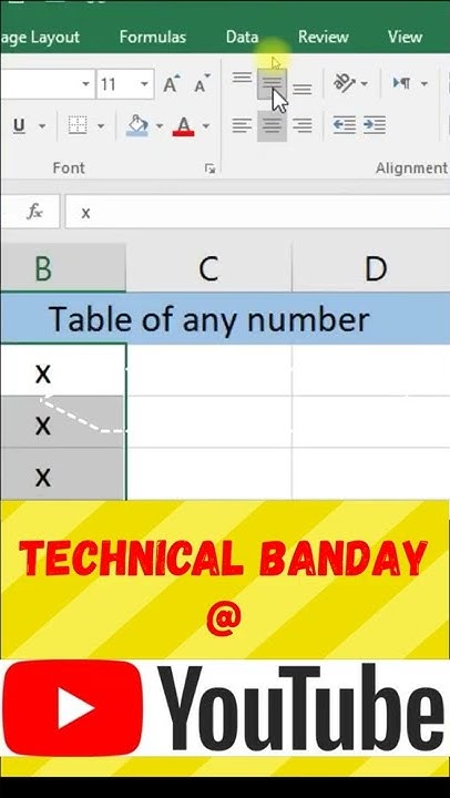 Any Number Table - How to Generate Table of Any Number in Excel - YouTube