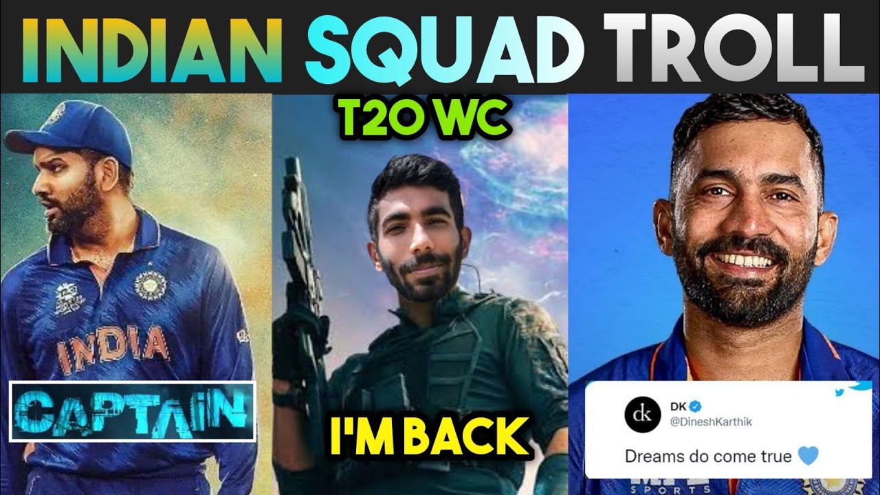INDIA T20 WC SQUAD TROLL 🔥 | INDIA SQUAD ANNOUNCED | ROHIT VIRAT DK ...