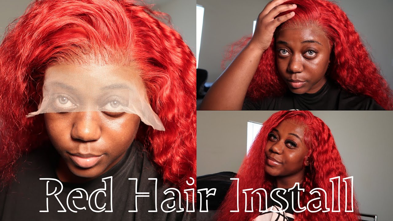 Red Wig Install-AMAZON WIG! - YouTube