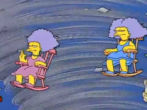 Pati y Selma en el tornado | Los Simpson - YouTube