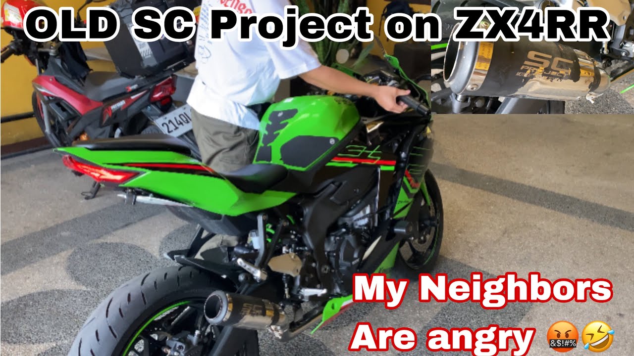 OLD Sc Project Exhaust Sound Check on ZX4RR (My neighbors are angry 🤬🤣 ...