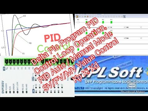Delta Plc Program PID Control Loop Operation, PID Auto / Manual Mode SV/PV/MV Value Control Kp ...